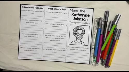 Katherine Johnson Womens History Month Black History Month Craft Activities