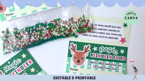 Magic Reindeer Food Tags and Bag Toppers: Christmas Eve Canva Printable ...