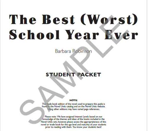 The Best (Worst) School Year Ever Novel Units® Student Packet Novel Study