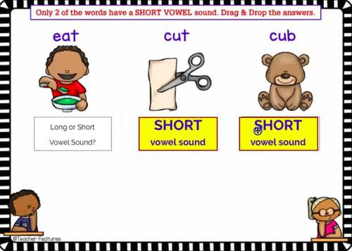 Boom Cards Phonics DETERMINING LONG or SHORT VOWEL SOUNDS by Teacher ...