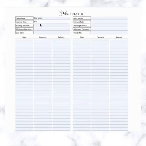 Debt Tracker Printable PDF by Mom Money Map | TPT