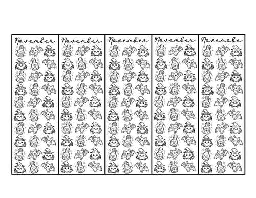 Coloring Monthly Reading Logs, November Coloring Bookmarks | TPT
