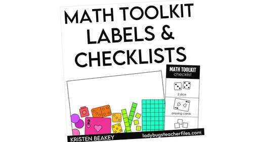 Math Toolkit Labels and Checklists by Ladybug's Teacher Files | TPT