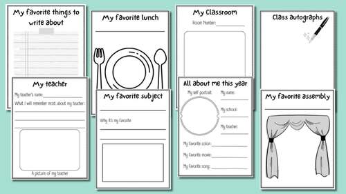 End of the Year Memory Book with Letter to Future Students | TPT