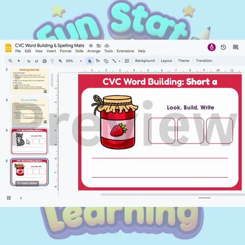 Digital CVC Word Building Mats | Interactive Phonics for Google Slides