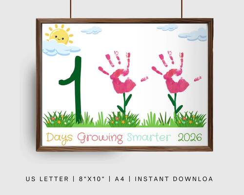 100th Day of School Handprint Craft for Kids | 100 Days Growing Smarter