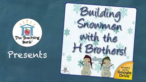 Winter Snowman H Brothers Digraphs Center by The Teaching Bank | TPT