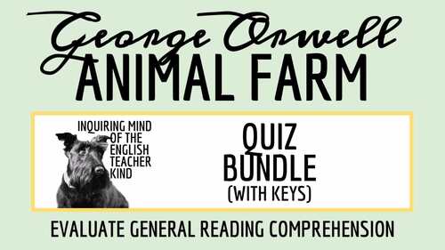 Animal Farm Quiz and Answer Key Bundle | Independent Reading Worksheets ...