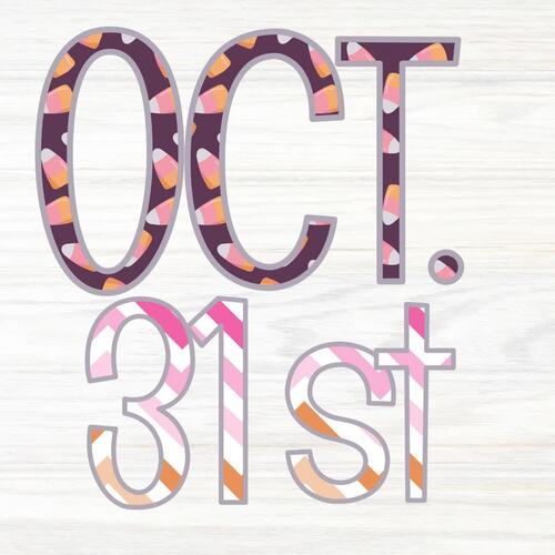 Halloween Bulletin Board Letters Door Decor A-Z, Punctuation Numbers