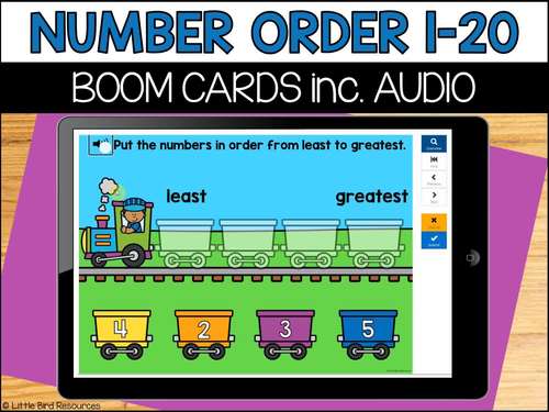 Train Ordering Numbers to 20 Boom Cards Least to Greatest Order Math ...
