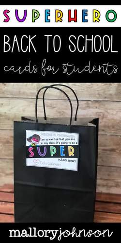 Editable Back to School Cards from Teachers to Students Superhero Theme