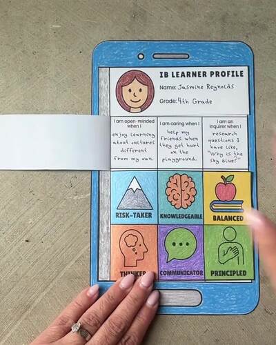 IB PYP Learner Profile Smartphone Craft Activity Back to School or Display