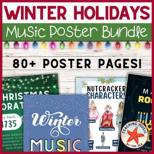 Music Winter Holiday Christmas Poster Bundle | Classroom Decor Bulletin ...