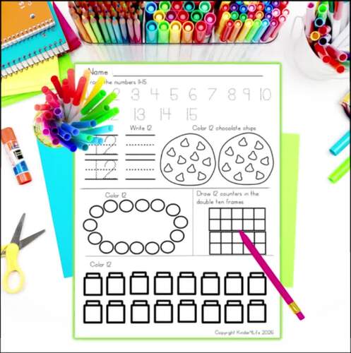 Number Sense 11-15 Worksheets, Review, Assessments, Tracing and Writing ...
