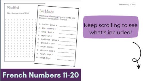 French Numbers 11–20 Worksheets & Activities – Beginner Pack | TPT