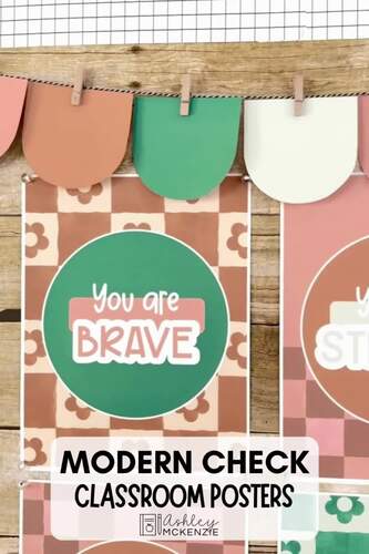 Modern Check Classroom Decor | Classroom Posters - Editable! by Ashley ...