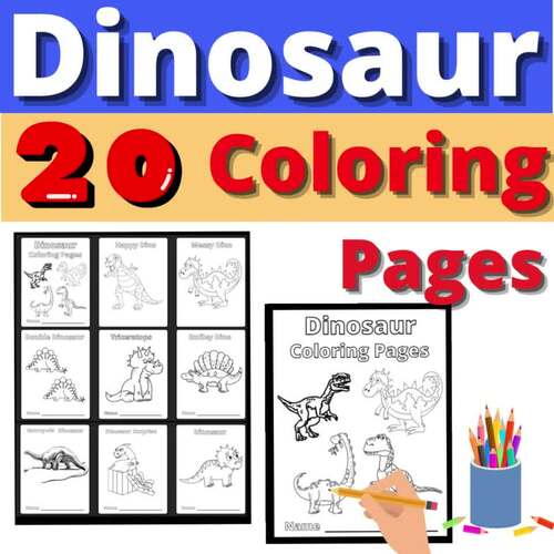 Dinosaur Coloring Pages Activity Resource Activities Color Art No Prep