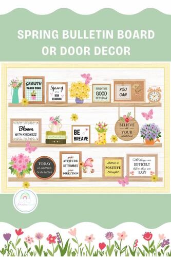 Spring Self Bulletin Board Ideas Motivation Door Decor March April ...