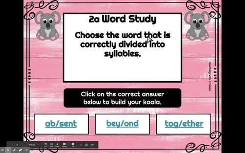 5th Grade MyView Unit 2 Week 1, Digital Build an Animal Assessment Practice