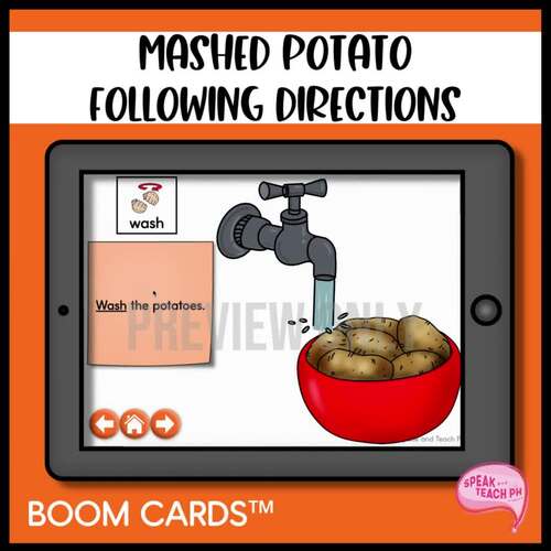 Mashed Potato Following Commands Sequencing Retell No Prep Speech Boom ...