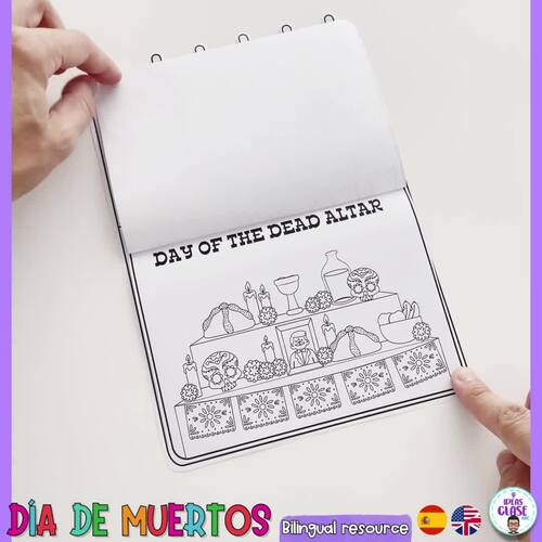 Día de los muertos- coloring pages research activity craft English and ...