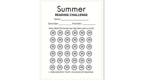 Summer Reading Challenge Printable PDF by Mom Money Map | TPT