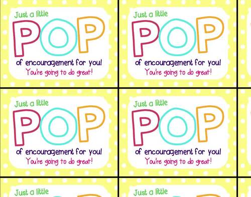“A Little POP of Encouragement!” Testing Tags | Student Motivation Gift ...