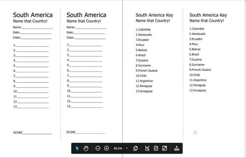 Geography, South America Quiz by Geography and Math Made Easy | TpT
