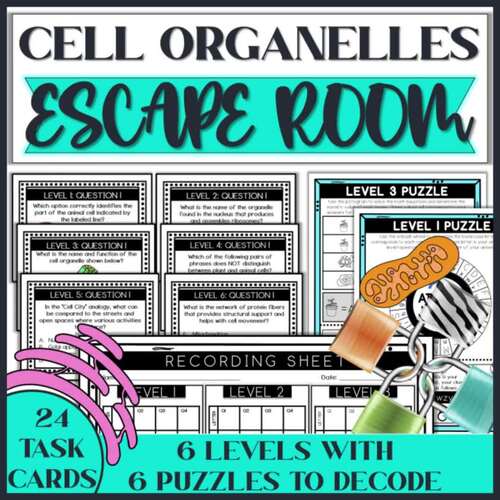 Cell Organelles Task Cards Escape Room | Biology Emergency Sub Plan