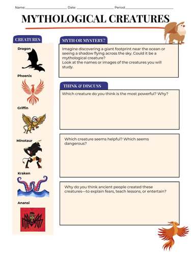 Mythological Creatures Mini Unit Nonfiction Reading & Creative Writing ...