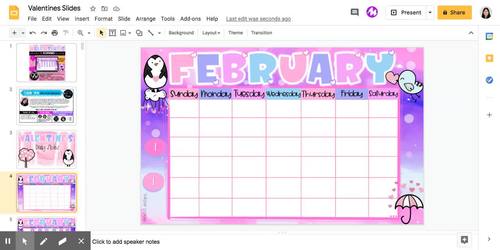FEBRUARY -VALENTINES SLIDES- MORNING MEETING& CALENDAR- DISTANCE LEARNING