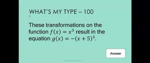 Polynomial Transformations Game Show Activity by Math Beach Solutions