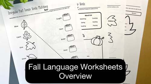 Fall Language Worksheets and Activities for Speech Therapy No Prep