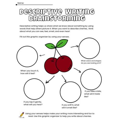 Cherry Descriptive Writing Activity | Five Senses & Sensory Details