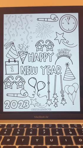 Winter Coloring Pages | New Year | January by Coffee Teach and Inspire