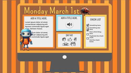 Robot's Journey to School Google Slides templates, Powerpoint templates,