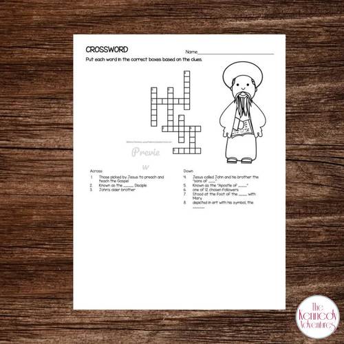Catholic Saint Word Puzzles - No Prep Activity - St John the Apostle