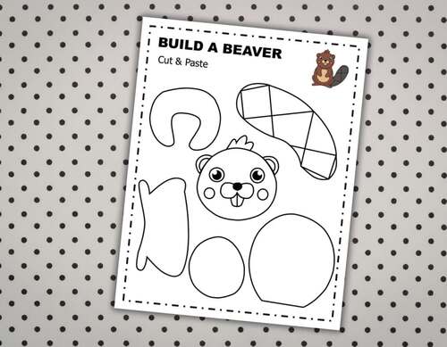 Beaver Craft | Cut&Paste,Color | Woodland Animal Printable for Prek ...