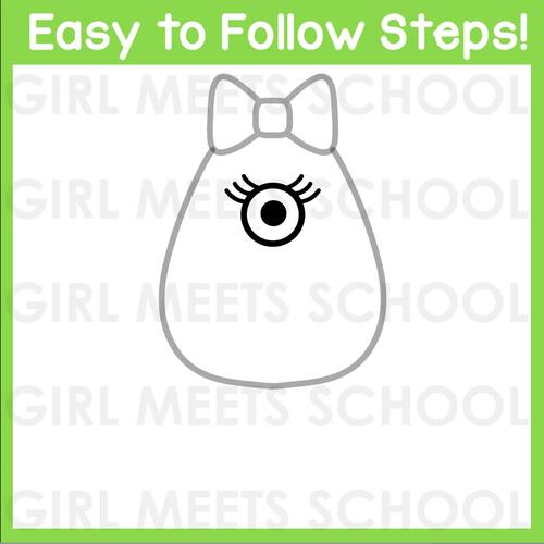 Monster Directed Drawing Clipart - Directed Drawing Monster Images