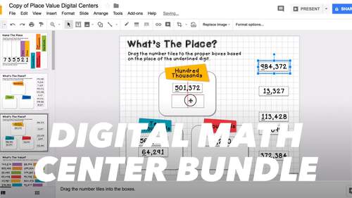 Digital Math Centers Bundle 3rd & 4th Grade Place Value, Fractions ...