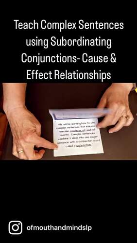 Subordinating Conjunctions in Complex Sentences- Cause/Effect Relationships Subordinating Conjunctions in Complex Sentences- Cause/Effect Relationships
