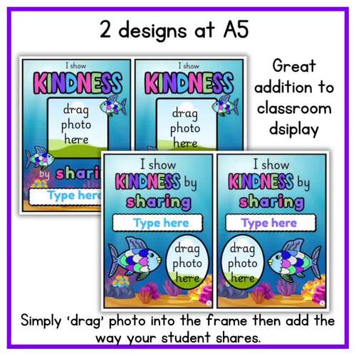 The rainbow fish photo templates sharing kindness classroom display ...