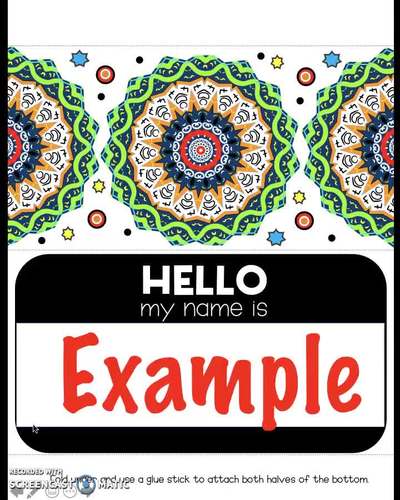 Mandala DIY Name Plate Desk Tags: 25 Editable Desk Tags to Color