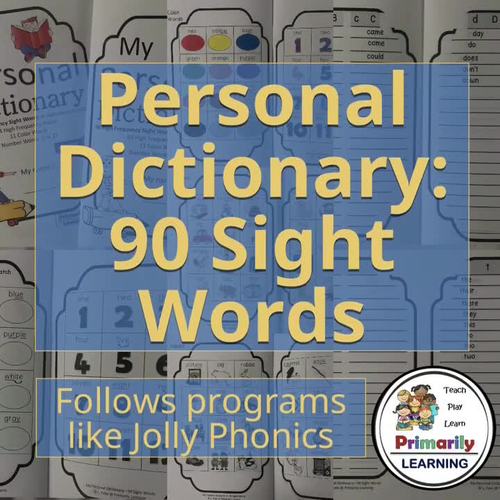 Personal Sight Words Dictionary complements Jolly Phonics | SASSOON Font