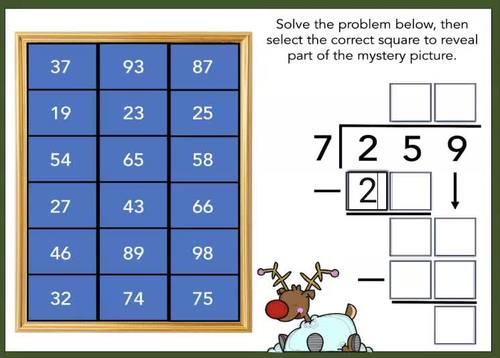 Christmas Mystery Picture 3 x 1 Digit Long Division No Remainders Boom ...