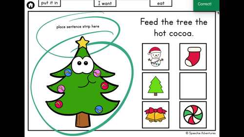 Christmas Feed the Friends Early Language Activity Speech Therapy Boom ...
