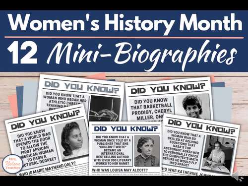 Women in History Activities Middle School by Mrs Nelson Teaches | TPT