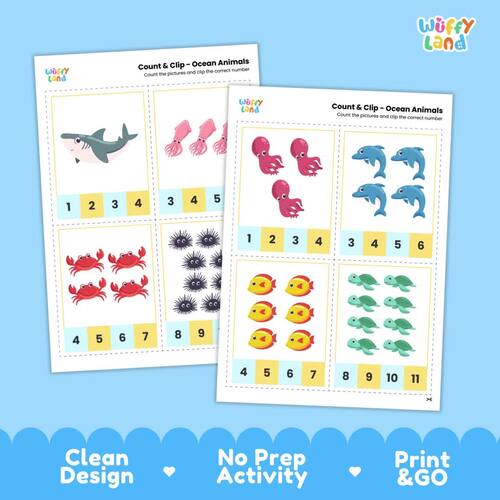 Ocean Counting Flashcards | Numbers 1–10 | Preschool Math & Number ...