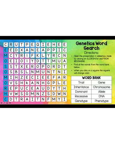 Genetics-Digital Word Search (Inheritance,Genotype, Phenotype...)