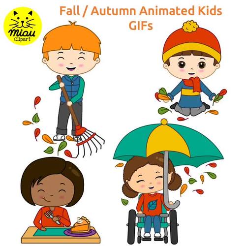 Fall/Autumn Animated Kids Clip Art | Fall activities | GIFs by Miau clipart